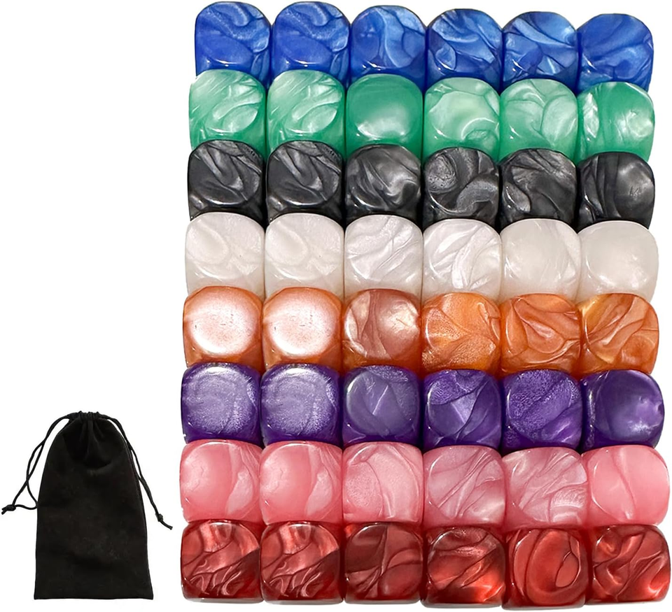 48 Pieces 16 Mm Blank Dice, Rainbow Acrylic Cubes Assorted Color DIY ...