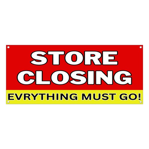 Large Store Closing Banner Retail Store Shop Business Sign Going Out of ...