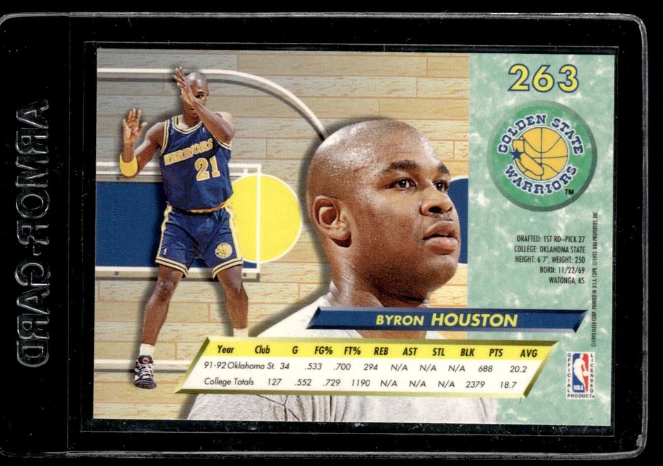 1992-93 Fleer Ultra Rookie Byron Houston Rookie Golden State Warriors ...