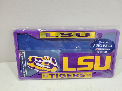 Official NCAA LSU Tigers Plastic License Plate 6x12 in by Wincraft with ...