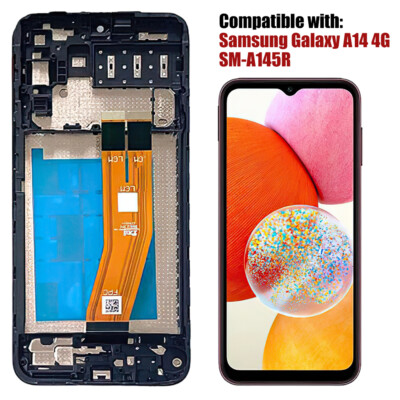 For Samsung Galaxy A14 4G SM-A145R LCD Display Touch Screen Frame ...