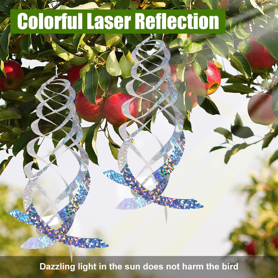 6PCS Bird Repellent Spiral Garden Hanging Reflective Woodpecker ...