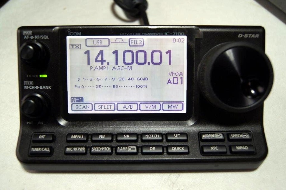 Icom IC-7100 all mode Ham Radio Transceiver W/Accessories Working ...