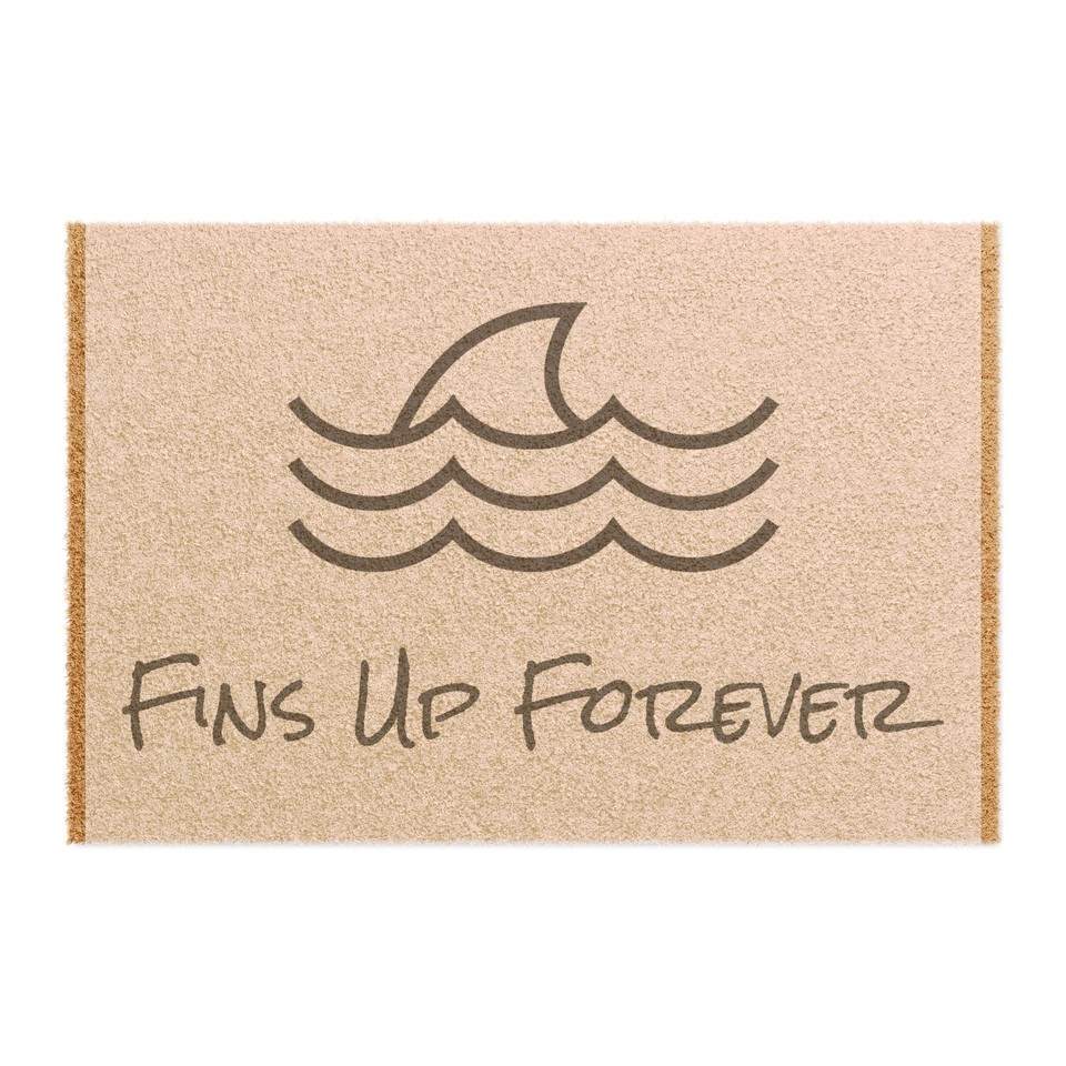Fins Up Forever Jimmy Buffett Coir Door Mat Outside Parrot Heads Gift ...