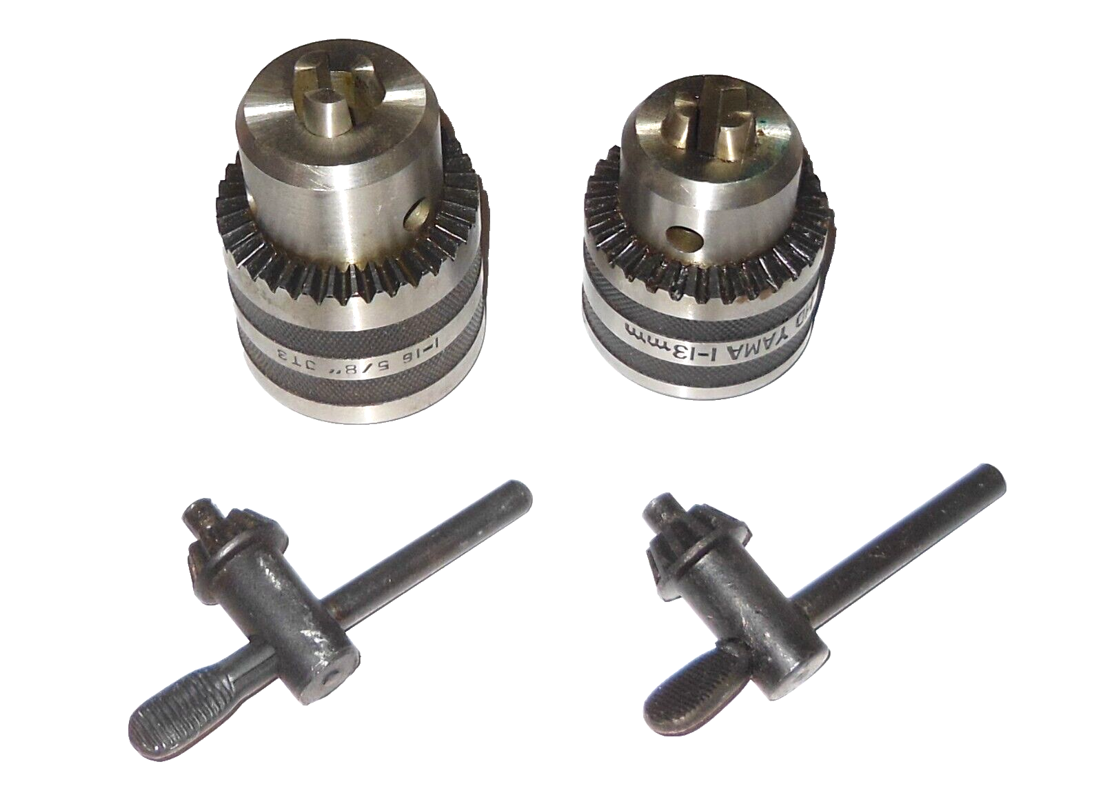 LOT OF 2 DRILL CHUCKS - 5/8", JT3 TAPER & 13MM JT2 TAPER W/KEYS | eBay