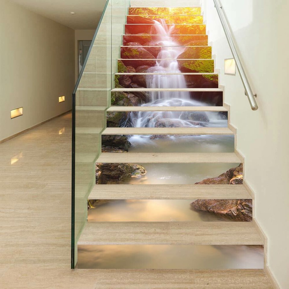 13pcs 3D Stair Riser Staircase Sticker Vinyl Photo Mural Decal Scenery ...