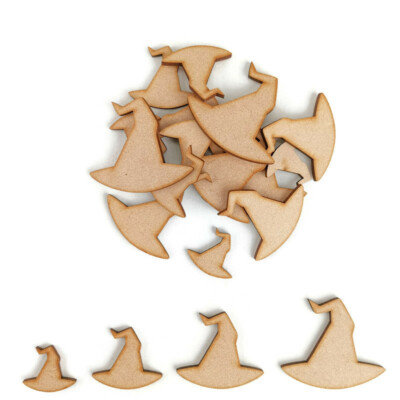 Witch hat MDF Craft Shapes Wooden Blank Halloween Decoration ...