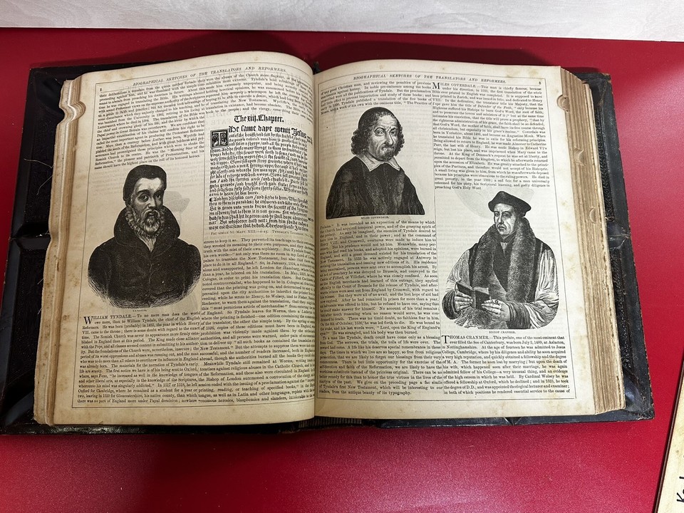 1885, THE HOLY BIBLE, PARALLEL COLUMN EDITION, ILLUSTRATED FAMILY BIBLE ...