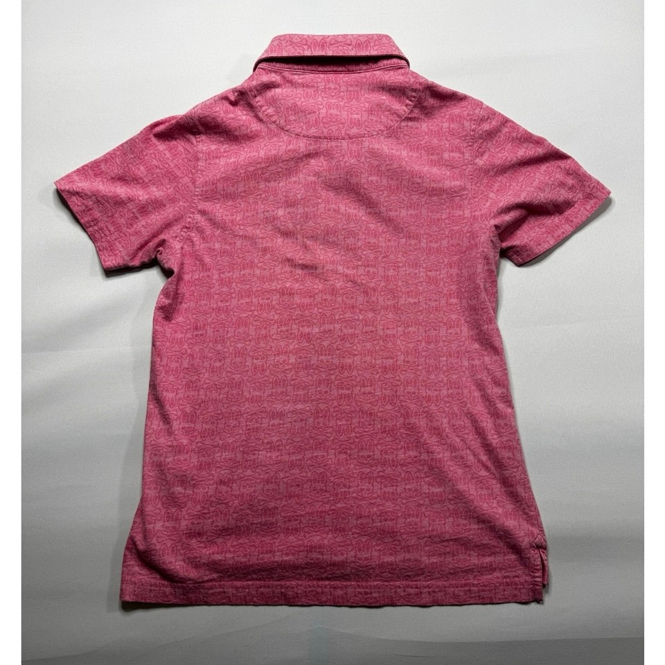 Psycho Bunny Men's Pink Bunny Print & Logo Short Sleeve Polo Shirt - Size 3 (XS) | eBay