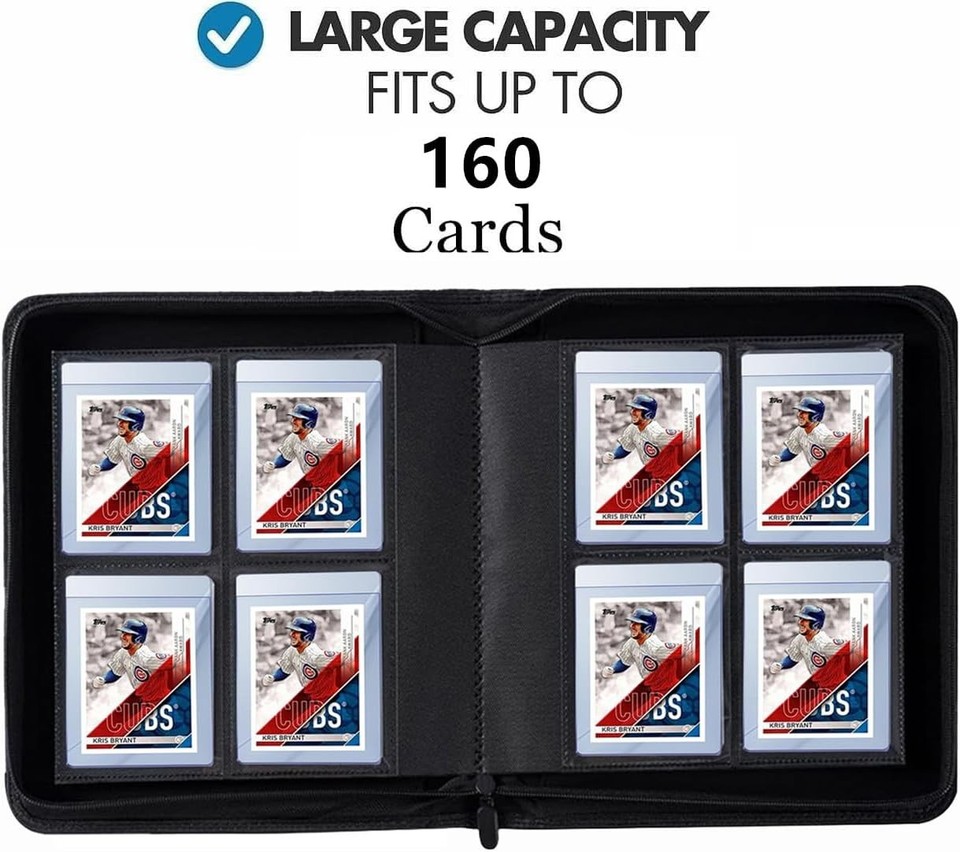 4 Pockets Card Binder for Semi Rigid Holders, Ringless 4x6 inches ...