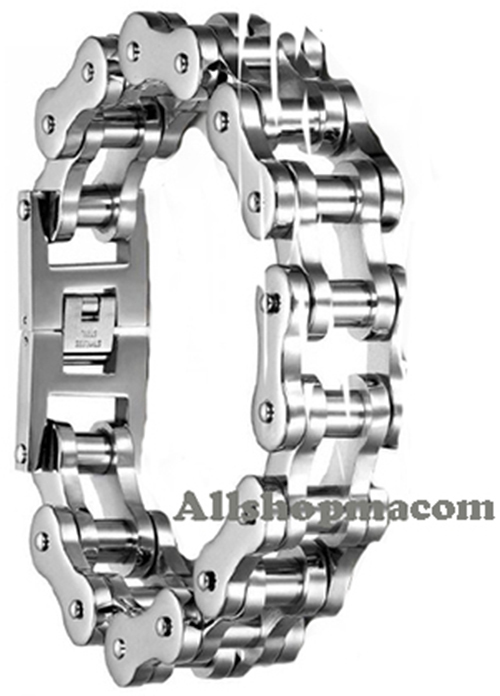 Bike Bracelet Man Biker Silver Chain Motorcycle 8'' 9"10'' Stainless ...