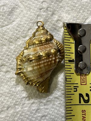 Nice Vintage Gold Tone Genuine Seashell Charm / Pendant | eBay