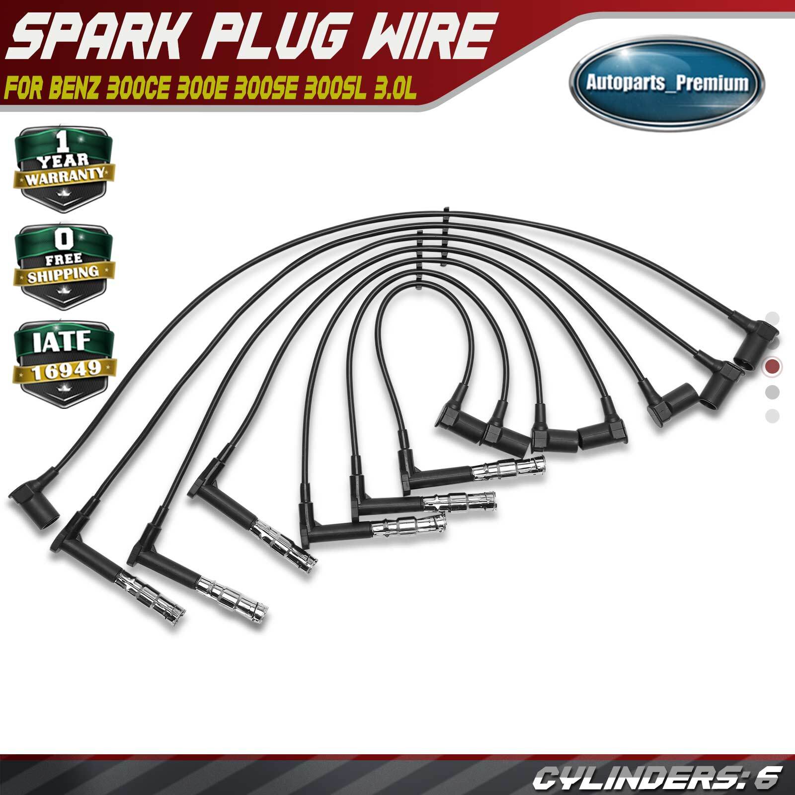 7x Spark Plug Wire Sets for Mercedes-Benz W124 W140 R129 300CE 300E ...