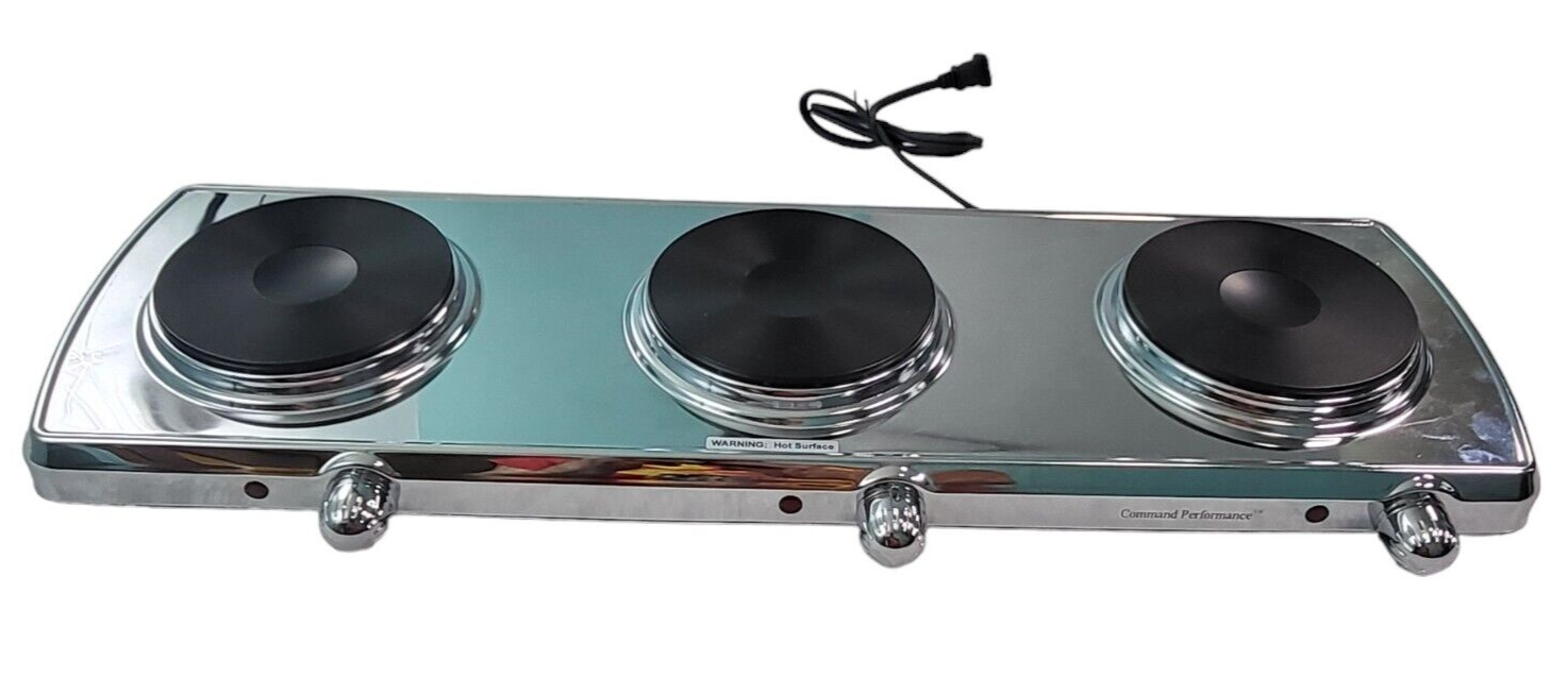 Cuisine Command Performance Triple Electric Burner MK-367 Working Silver | eBay