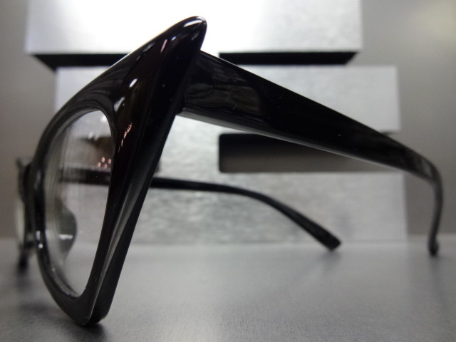 CLASSIC VINTAGE RETRO EXAGGERATED CAT EYE Style Clear Lens EYE GLASSES ...
