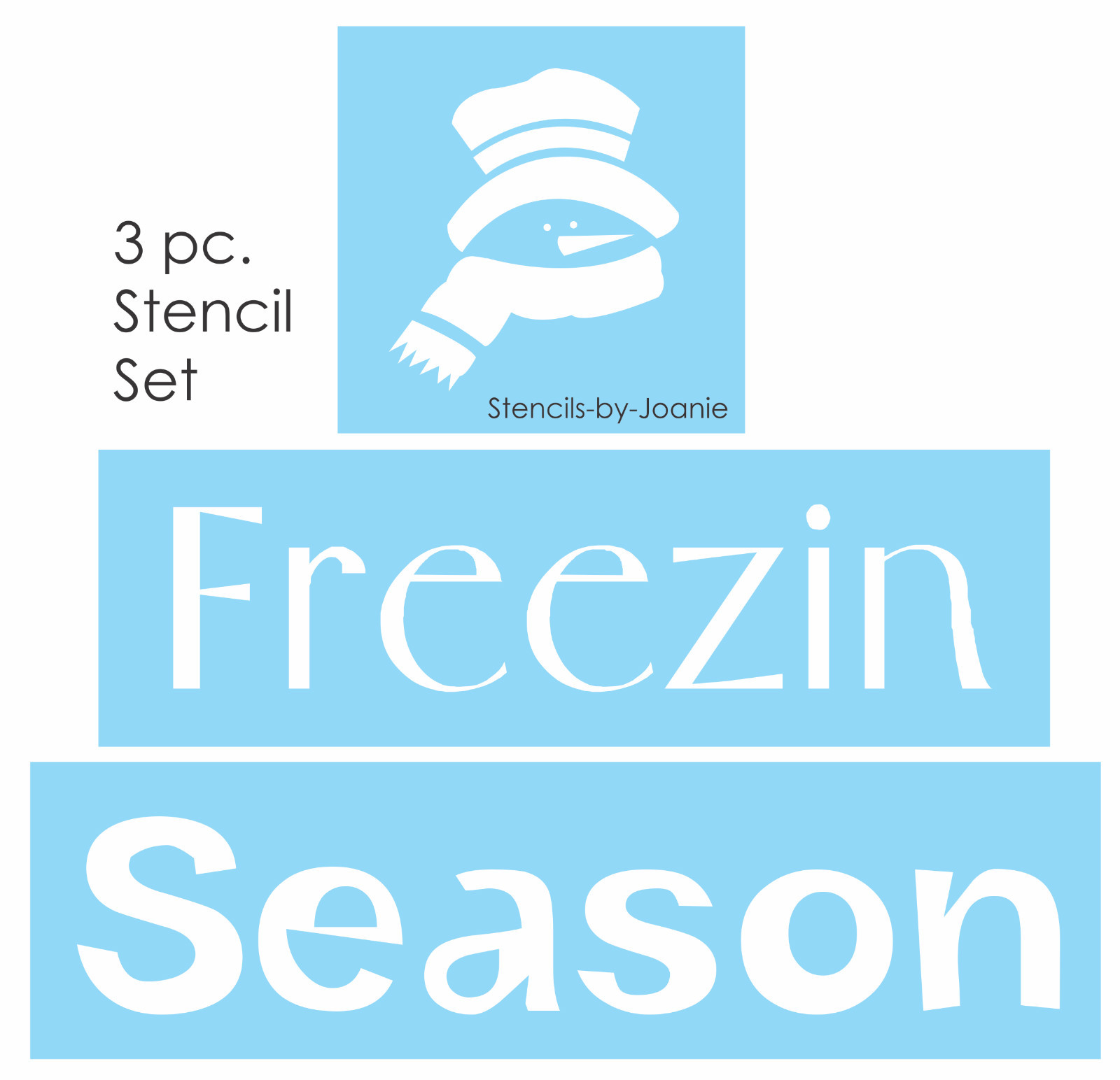 3 pc Stencil Freezing Season Frosty Snowman Winter Country DIY Craft ...
