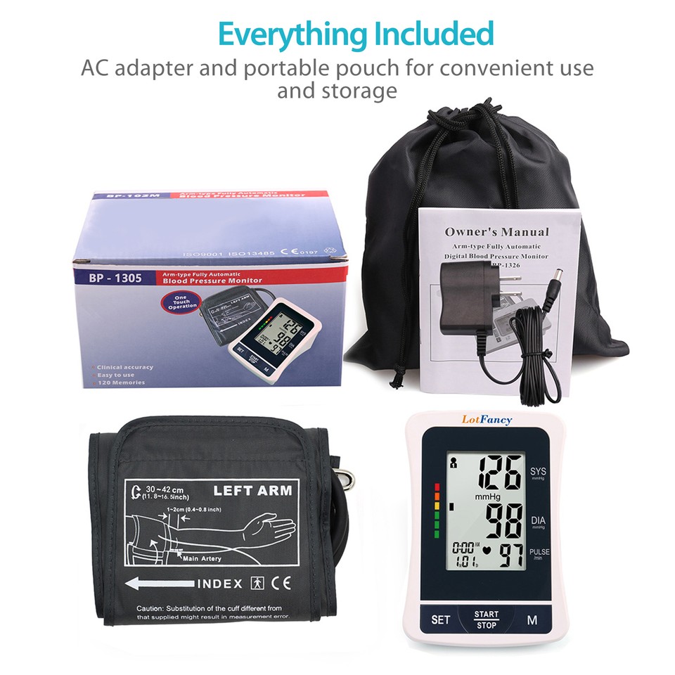 Automatic Digital Arm Blood Pressure Monitor Large BP Cuff Gauge ...
