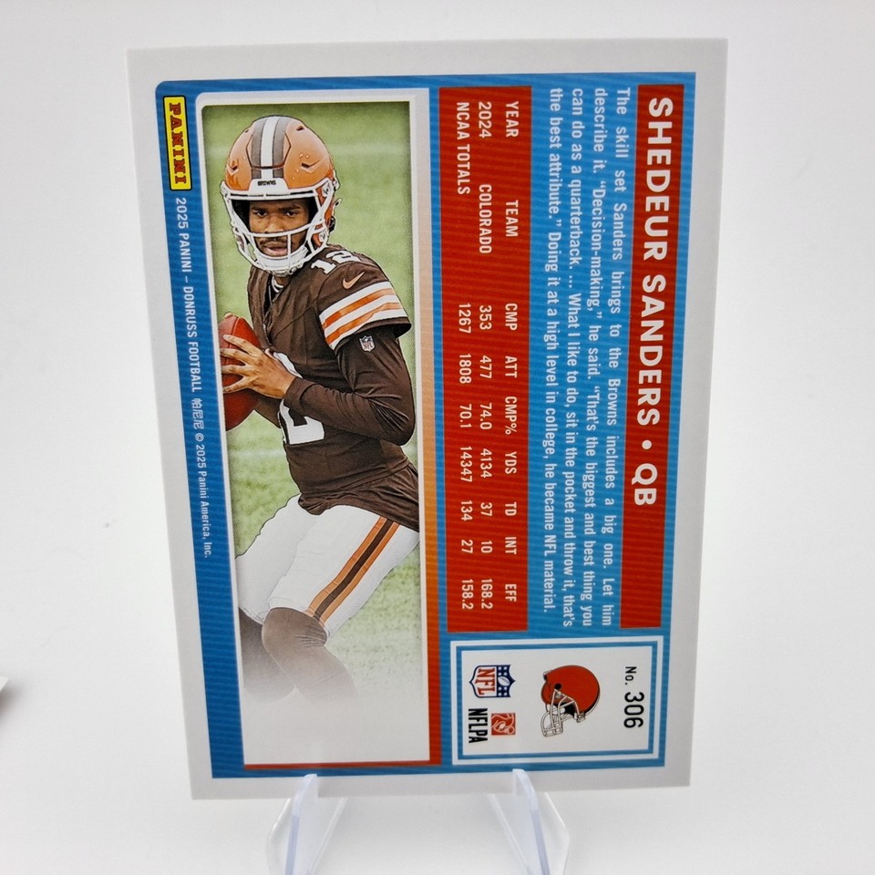 2025 Panini Donruss - Shedeur Sanders Rated Rookie No. 306 RC | eBay