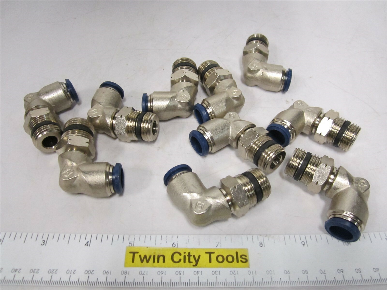 (10) ALPHA FITTINGS 88110-08-08 Nickel Plated Brass Metal 90 Deg Male ...