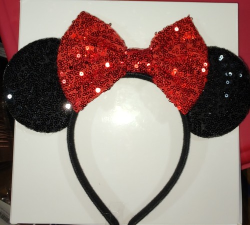 Red Minnie Mouse Ears headband Disneyland Disneyworld classic | eBay
