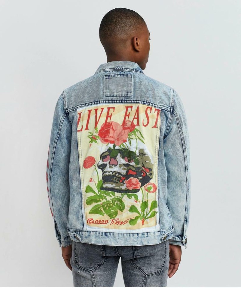Reason Terra Denim Jacket Sz: Lrg NWT | eBay