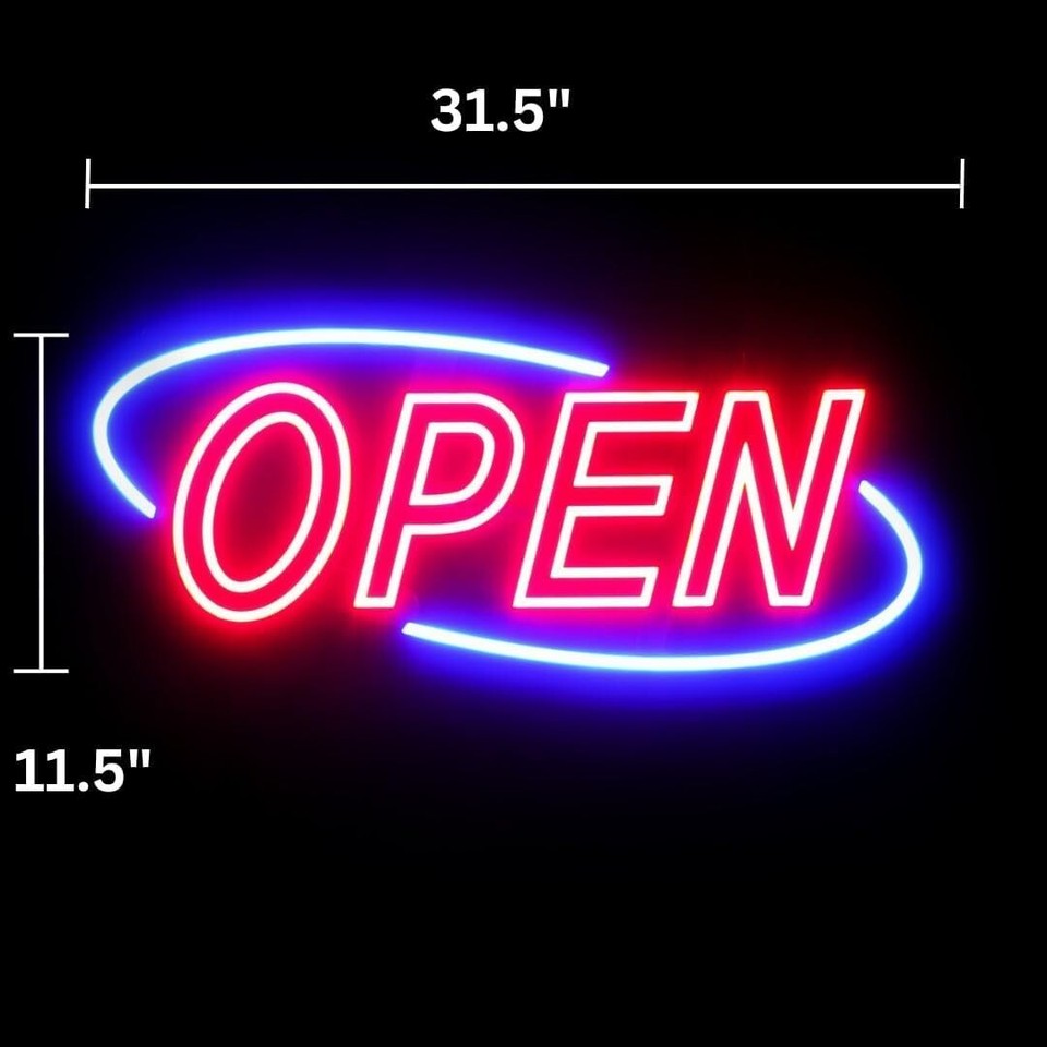 Optiva Open Signs | Neon Open Sign Look, LED Lights | 12 Eye-Catching ...