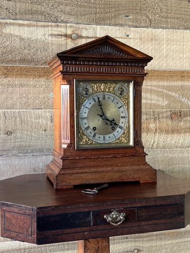 Antique Bracket clock W&M , Winterhalder & Hofmeier Oak Chimes 8 Day’s ...