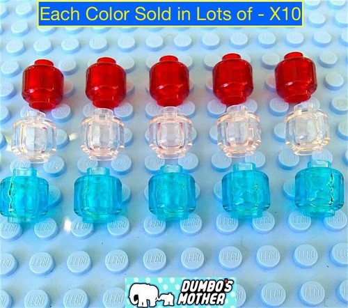 LEGO Minifigure Heads Trans Clear Trans Light Blue Lamp Light Globe ...