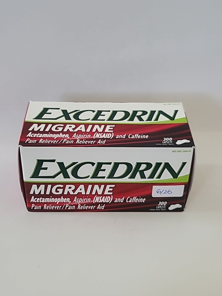 Excedrin Acetaminophen/Aspirin Migraine TABLETS 300 COUNT Caffeine 06/ ...