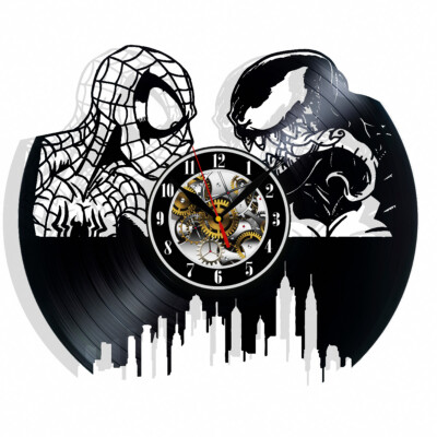 Spider-Man VS Venom Vinyl Wall Clock Home Decor Gift Christmas Birthday ...