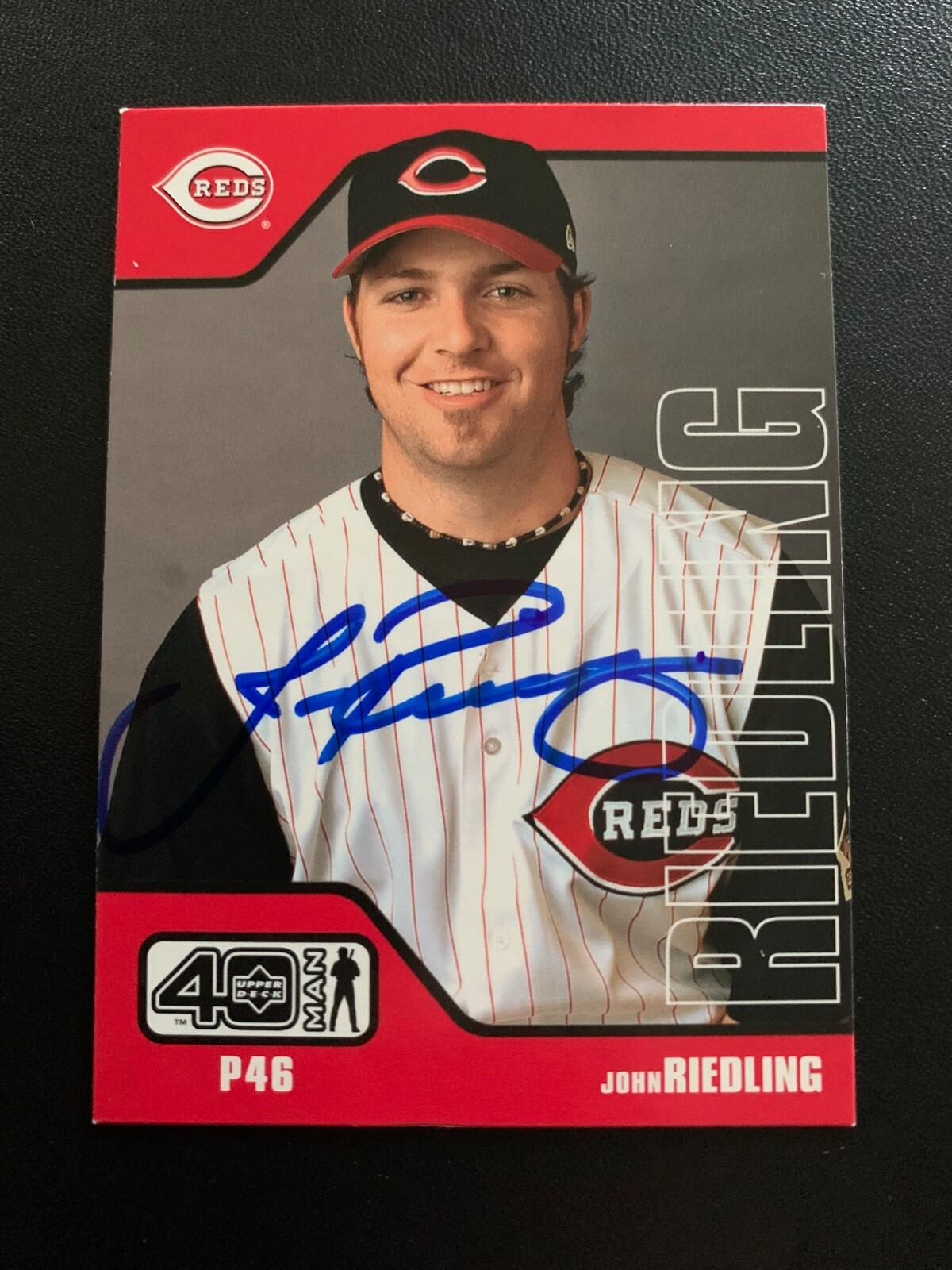 John Riedling Signed 2002 Upper Deck 40 Man #977 Card Cincinnati Reds ...
