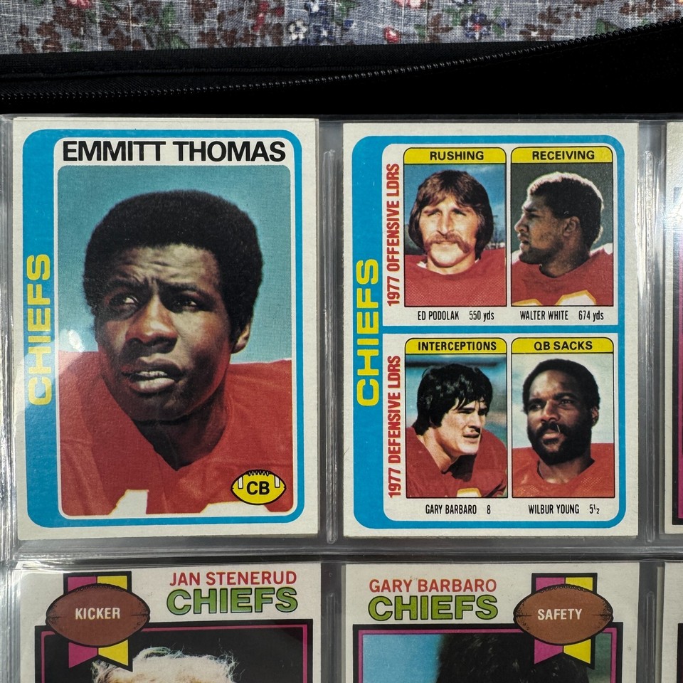 1978 Topps Football Kansas City Chiefs Team Set (11) JAN STENERUD ED ...
