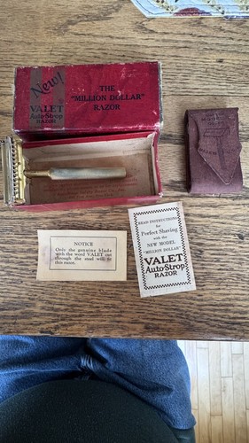 Vintage NOS Valet Autostrop Million Dollar Single Edge Safety Razor Set ...