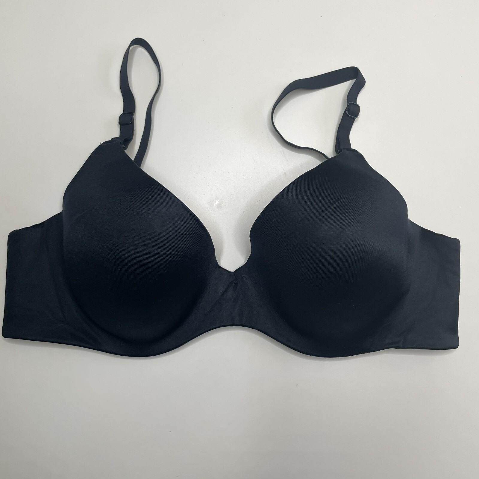 Maidenform Bra 38B Black Satin Seamless Padded Cups U… - Gem
