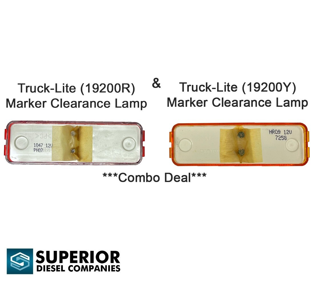 Truck-Lite (19200Y) + Truck-Lite (19200R) Marker/Clearance Lamp Combo ...