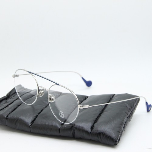 NEW MONCLER ML 5061/V 016 SILVER BLUE AUTHENTIC EYEGLASSES W/CASE 51-20 ...