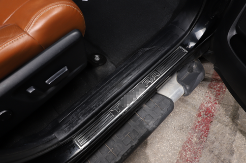 For Toy@ta Tundra Door Inner Sill Scuff Plate Guard Stainless Steel ...