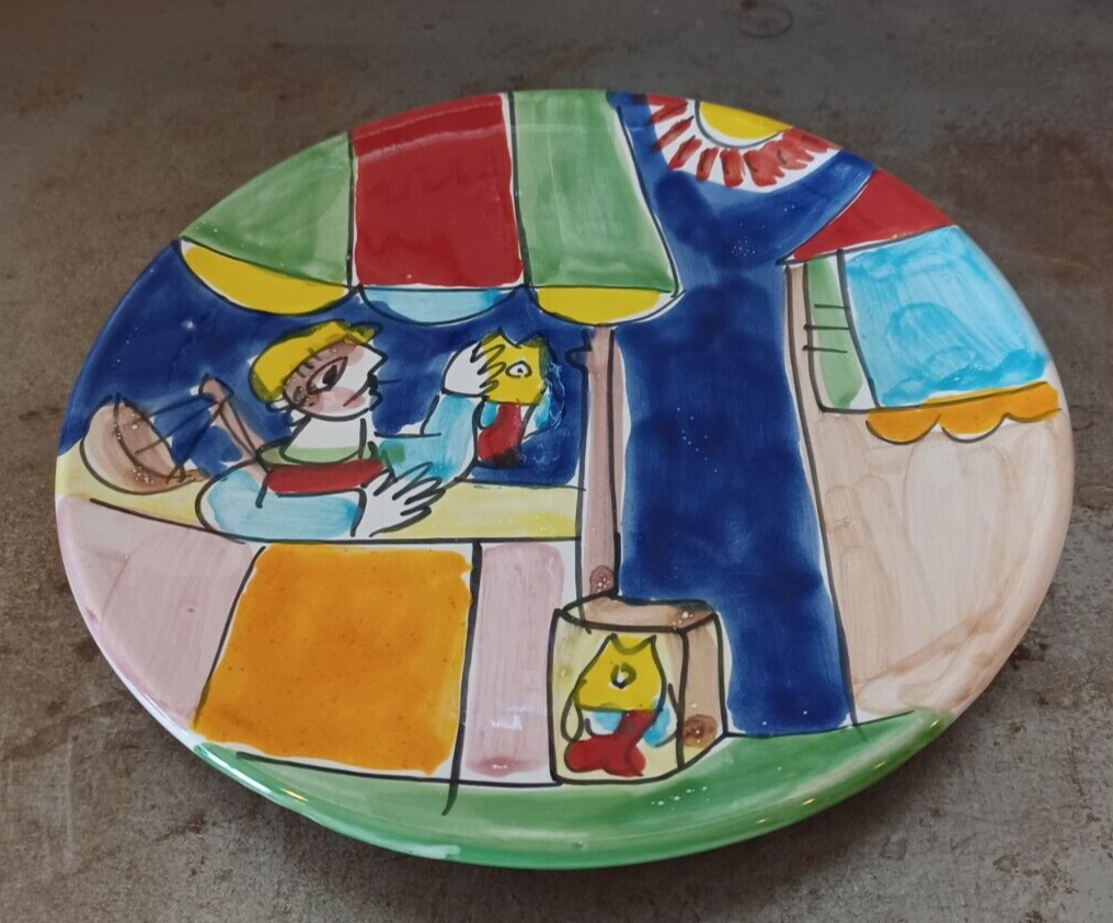 The Cellar Plate Hand Painted & Made In Italy Bright Multicolor Width 7 ...