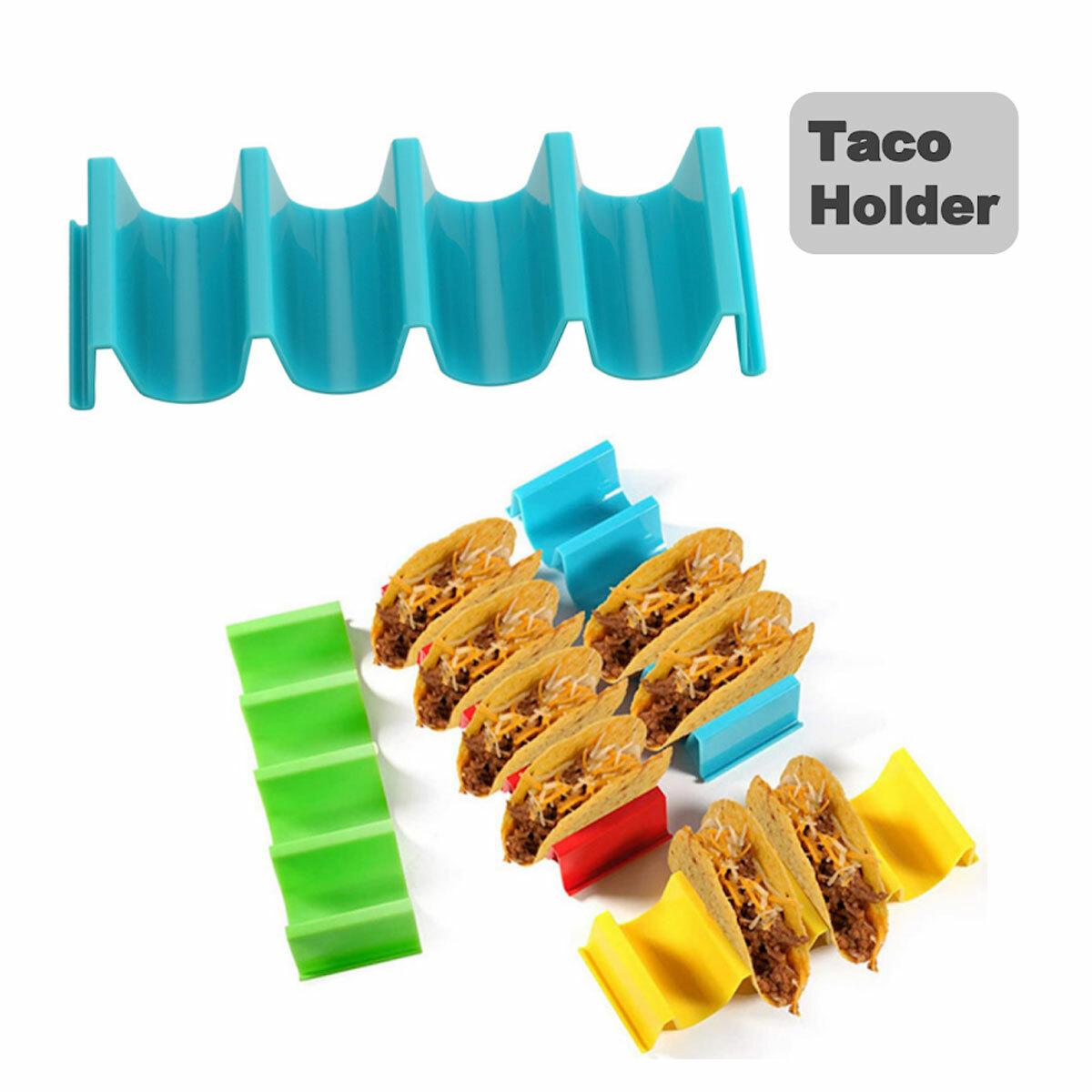 4 Pcs Taco Holder Mexican Food Wave Shape Hard Rack Stand Kitchen ...
