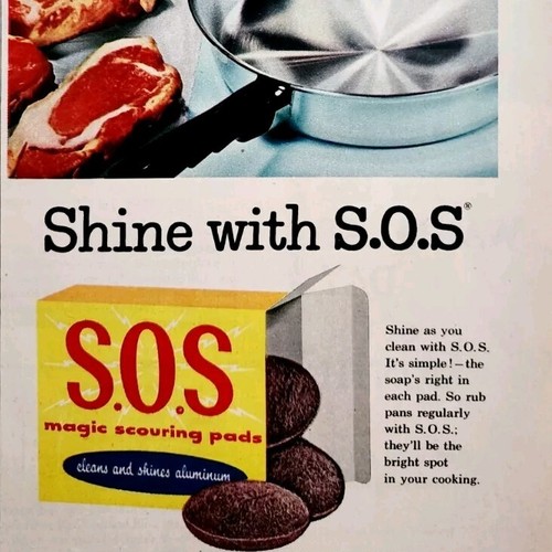 1956 SOS Magic Scouring Pads Advertisement Vintage Cleaning Supply ...