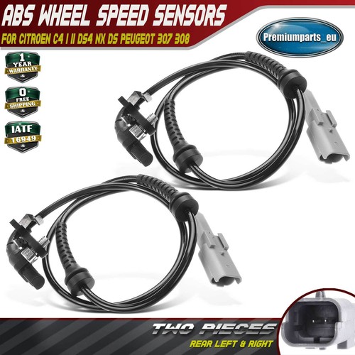 2x ABS Wheel Speed Sensors Rear for Citroen C4 DS4 DS Peugeot 307 ...