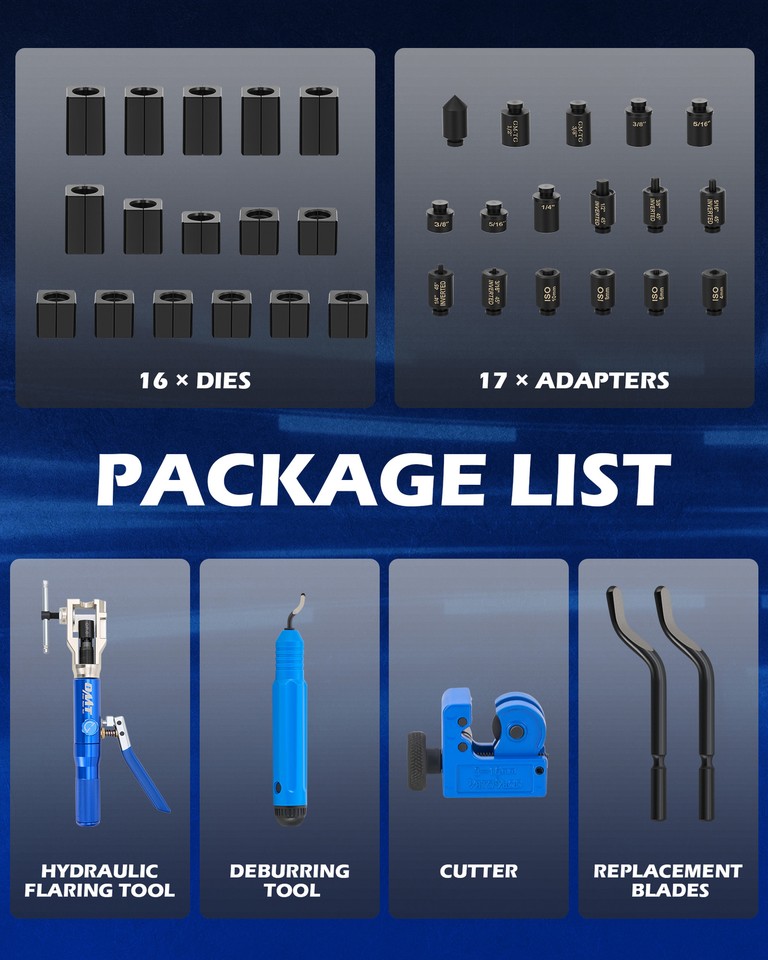 OMT Universal Hydraulic Flaring Tool Set Brake Line Flaring Tool Kit ...