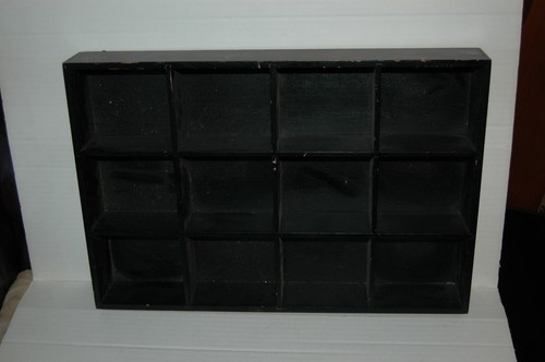 Black 12 Hole Cubby Wall Storage Shadow Box Trinket Display 19.5x13 | eBay