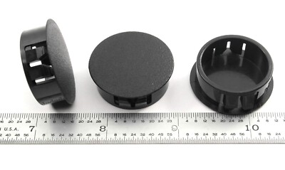 1 1/8" Hole Nylon Locking Panel Plugs Black/White Dome Cover 1 1/4" Top ...