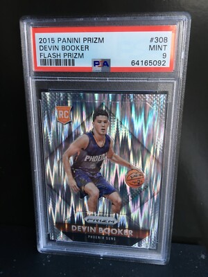 2015 Panini Prizm FLASH PRIZM Devin Booker ROOKIE #308 Card - PSA 9 ...
