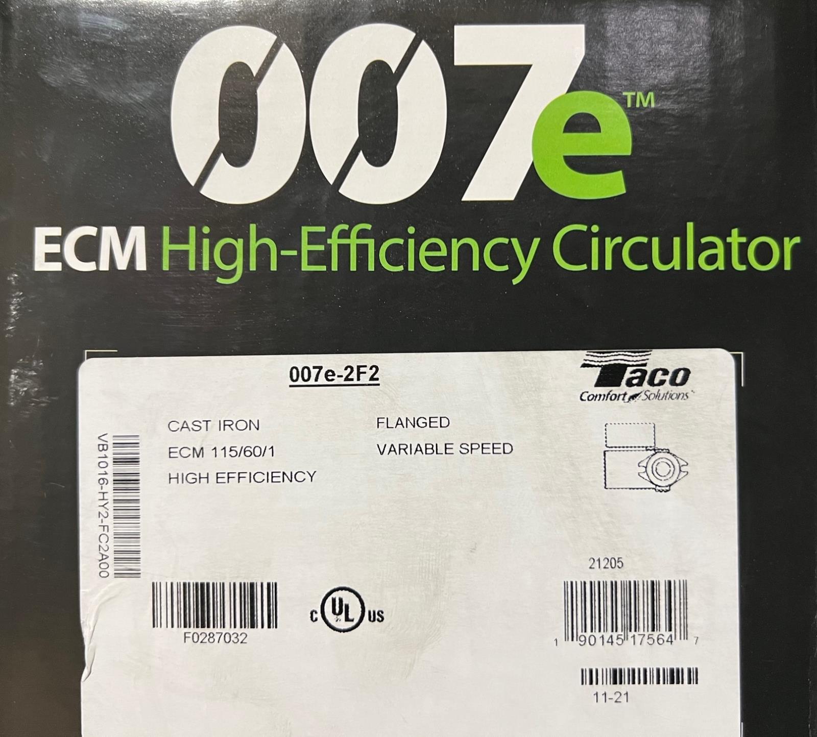 Taco 007E-F2 Emc High Efficiency Variable Speed Circulator Cast Iron | eBay