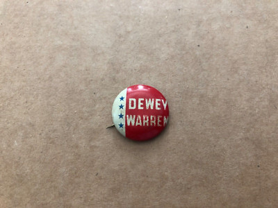 Vintage DEWEY WARREN Political Campaign Button Pinback STARS | eBay