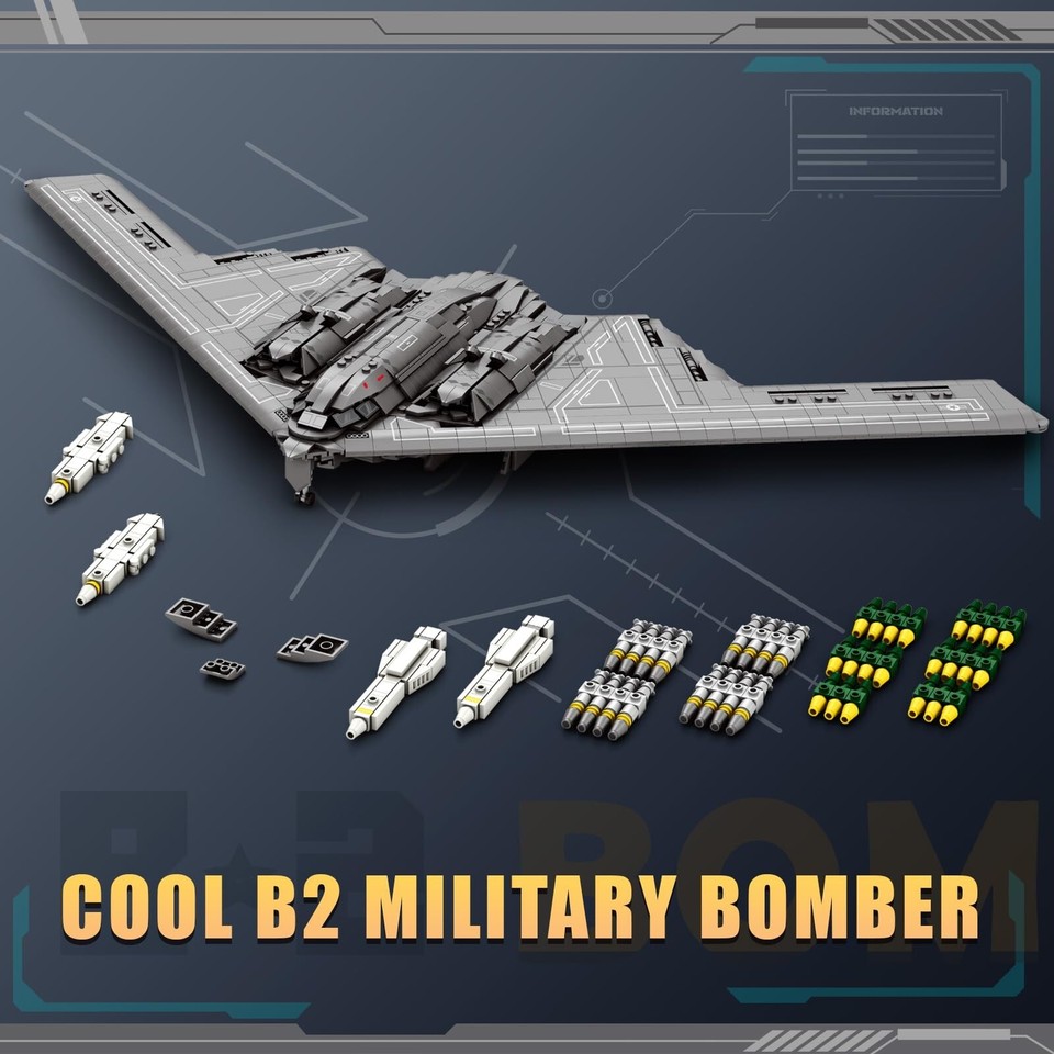 Fighter Jet Building Set B2 Military Bomber Plane Aviation Airplane ...