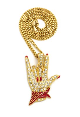 NEW I LOVE YOU HAND SIGN PENDANT & 20" VARIOUS CHAINS FASHION NECKLACES ...