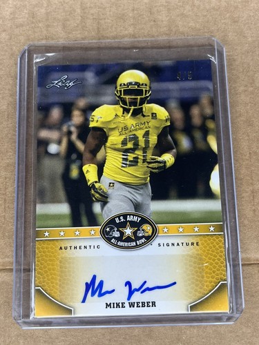 2015 LEAF ARMY MIKE WEBER AUTO #D /5 SIGNED OHIO STATE AUTOGRAPH PRE ...